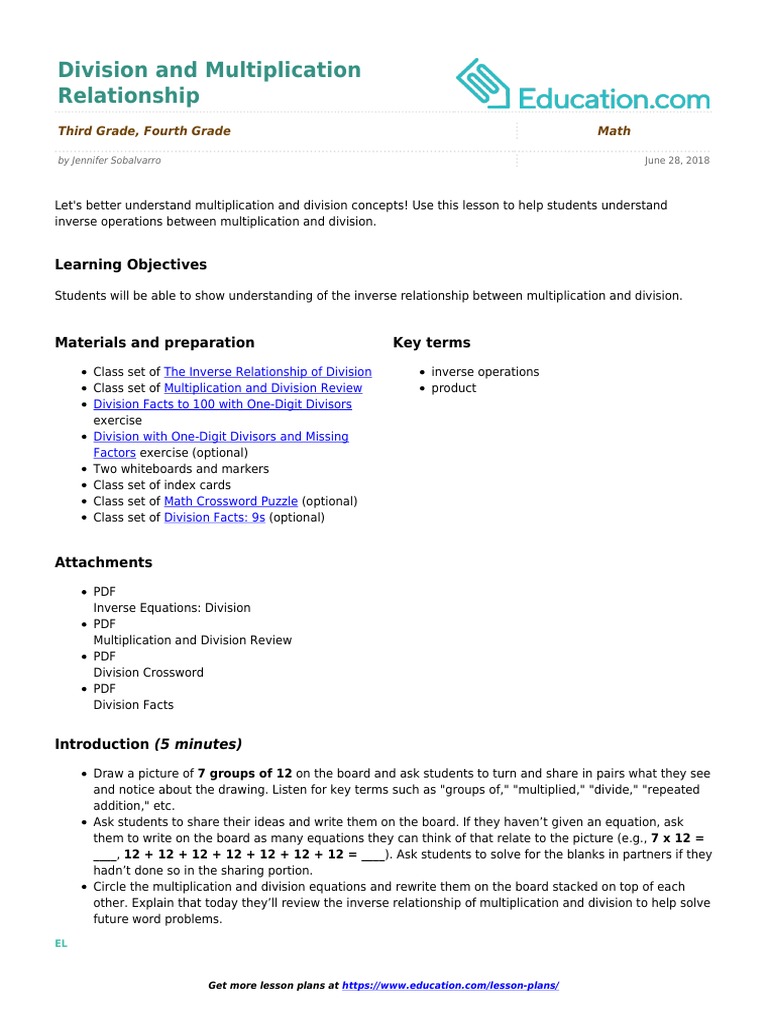 Understanding Multiplication and Division | PDF | Multiplication ...