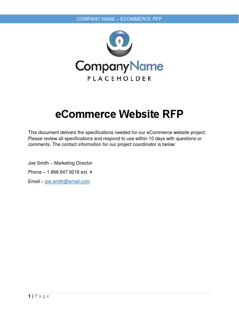 Ecommerce Website RFP Template | PDF | Search Engine Optimization | E ...