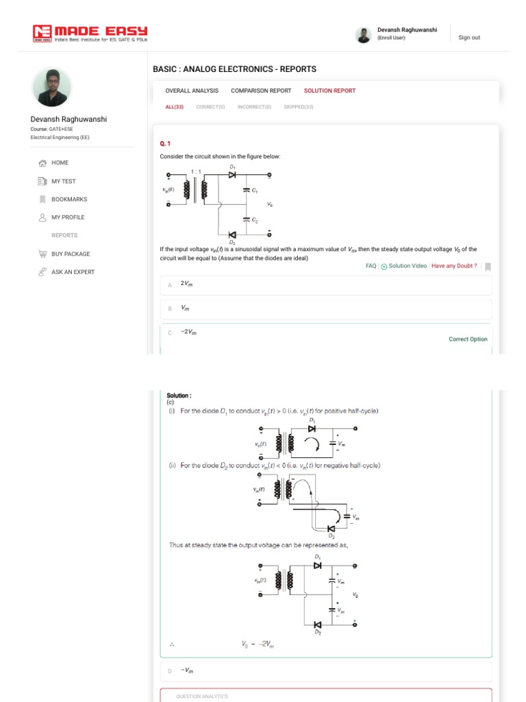 Basic Analog Electronics Report: Analysis of Student Performance on ...
