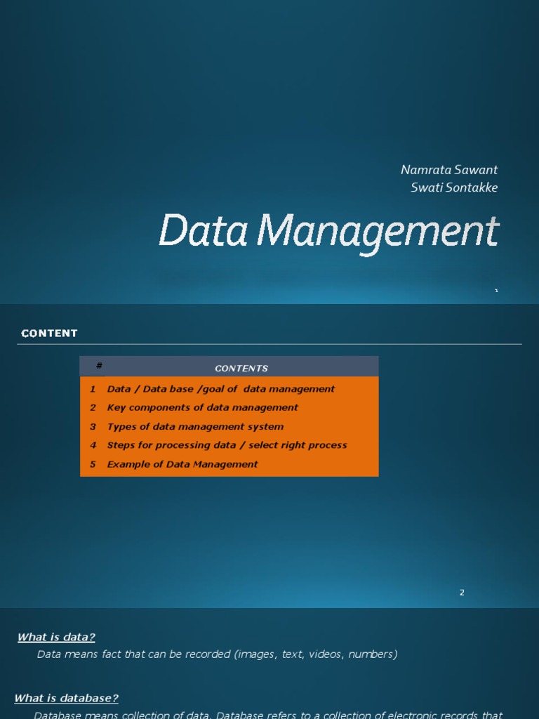 Data Management | PDF | Databases | Information Management