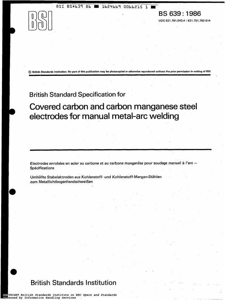 BS 639 PDF | PDF | Welding | Construction