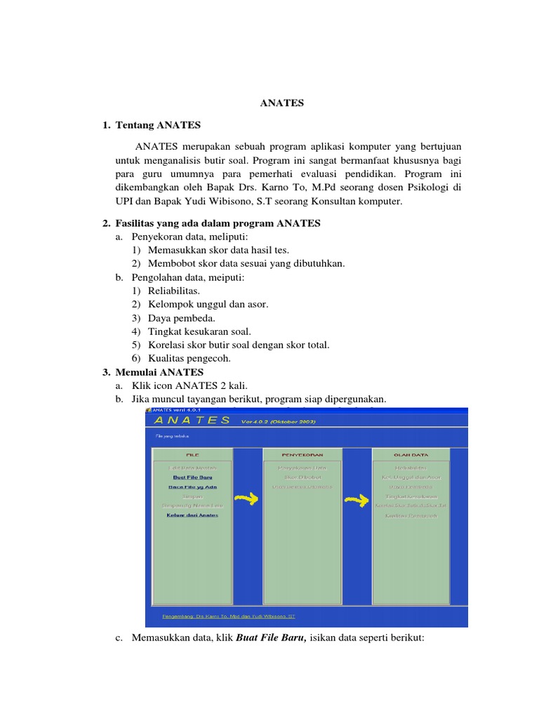 Panduan Lengkap Aplikasi ANATES | PDF