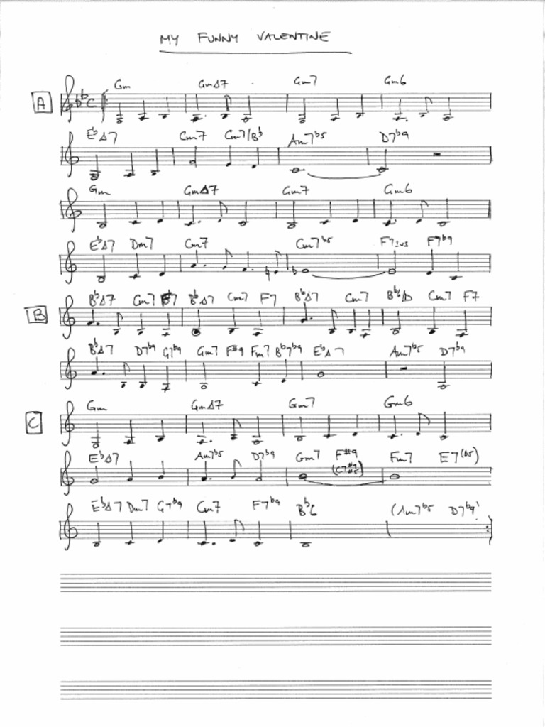 My Funny Valentine Chart G Minor | PDF