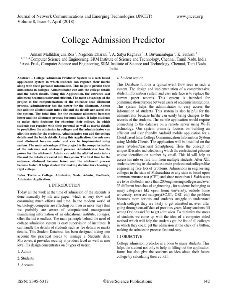 College Admission Predictor | PDF | Software Testing | Unit Testing
