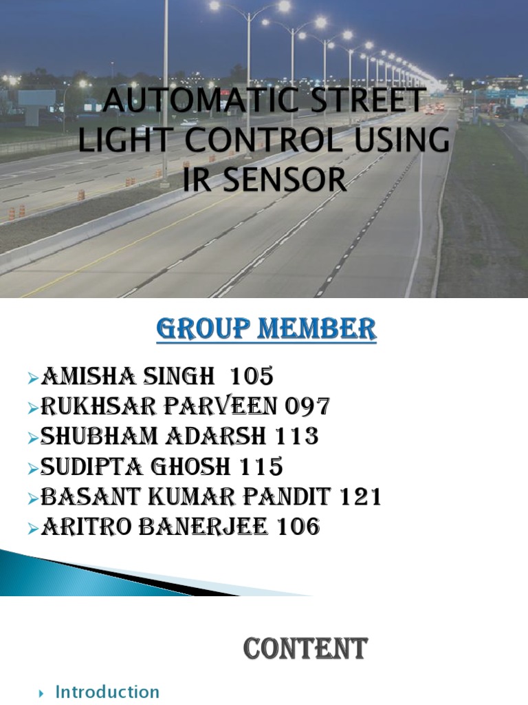 Automatic Street Light Control Using IR Sensor | PDF | Resistor | Light ...