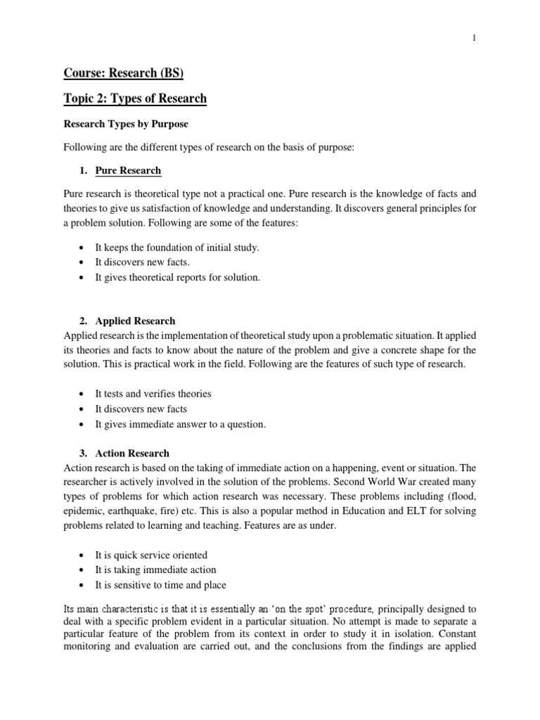 Types of Research | PDF | Qualitative Research | Quantitative Research