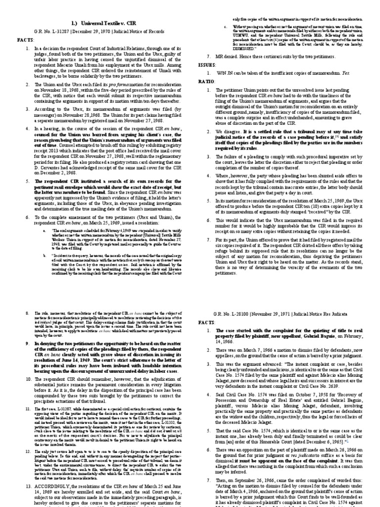 Evidence Cases Feb 11 | PDF | Lawsuit | Judgment (Law)