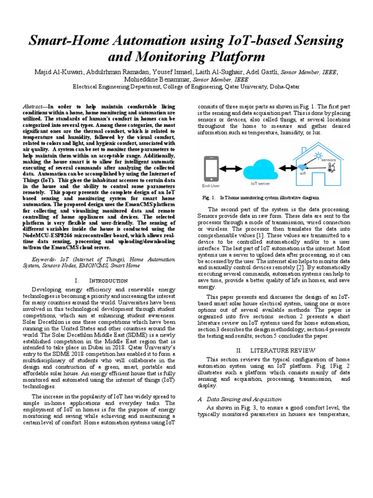 IoT Smart-Home Automation Design | PDF | Internet Of Things | Automation
