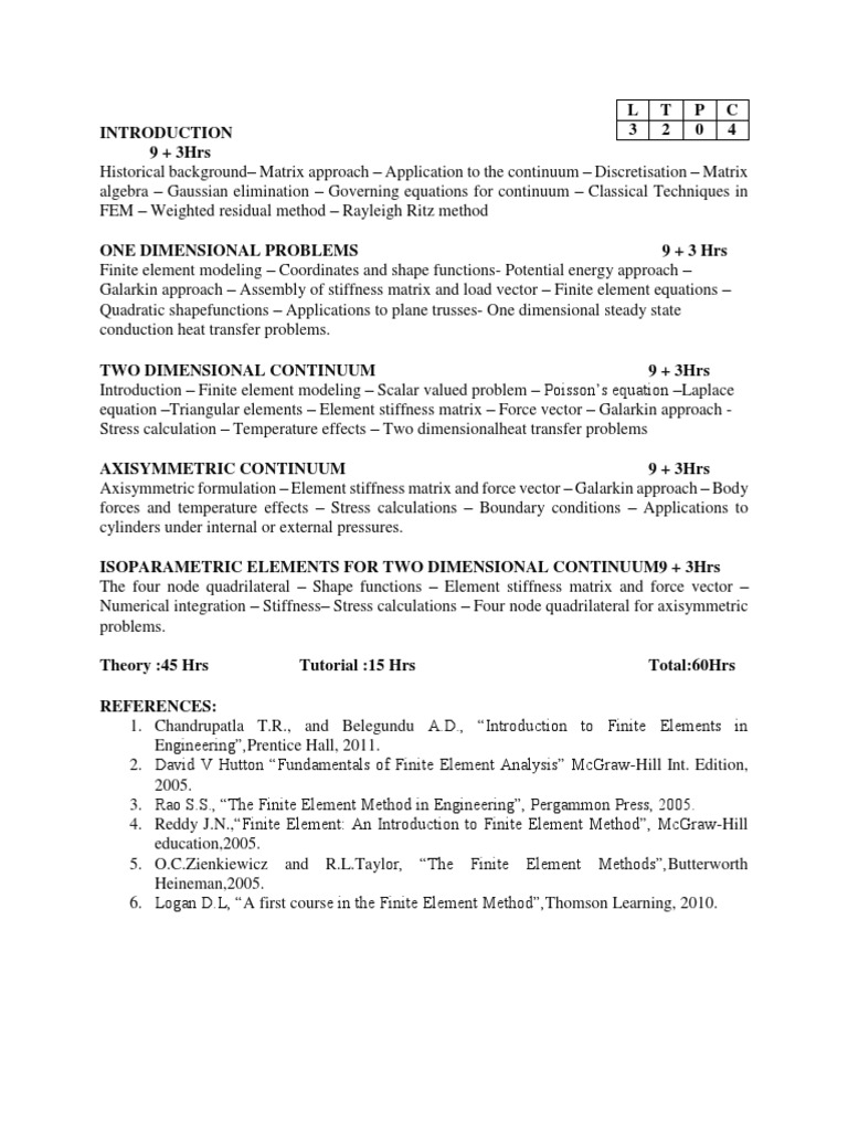 Finite Element Analysis | PDF | Finite Element Method | Matrix ...