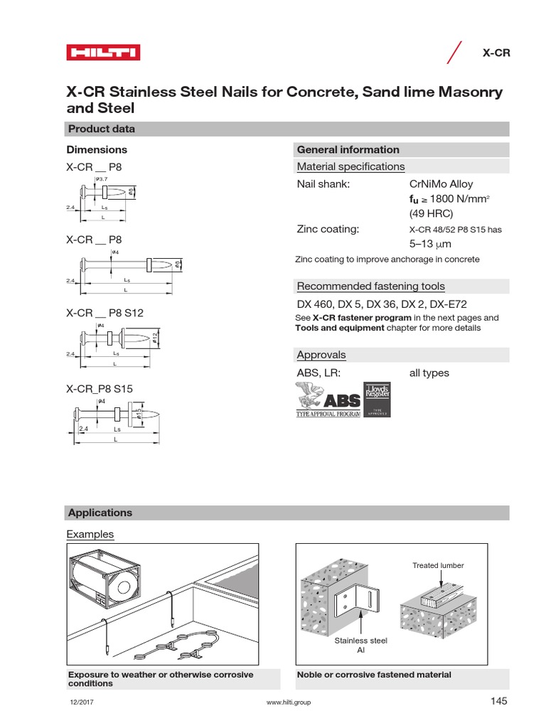 X CR Direct Fastening Technology Manual DFTM 2018 Product Page ...