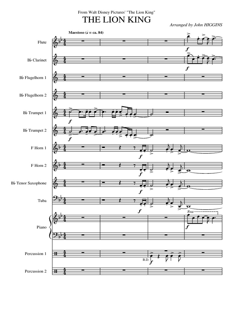 The Lion King PDF | PDF | Brass Instruments | Elementary Organology