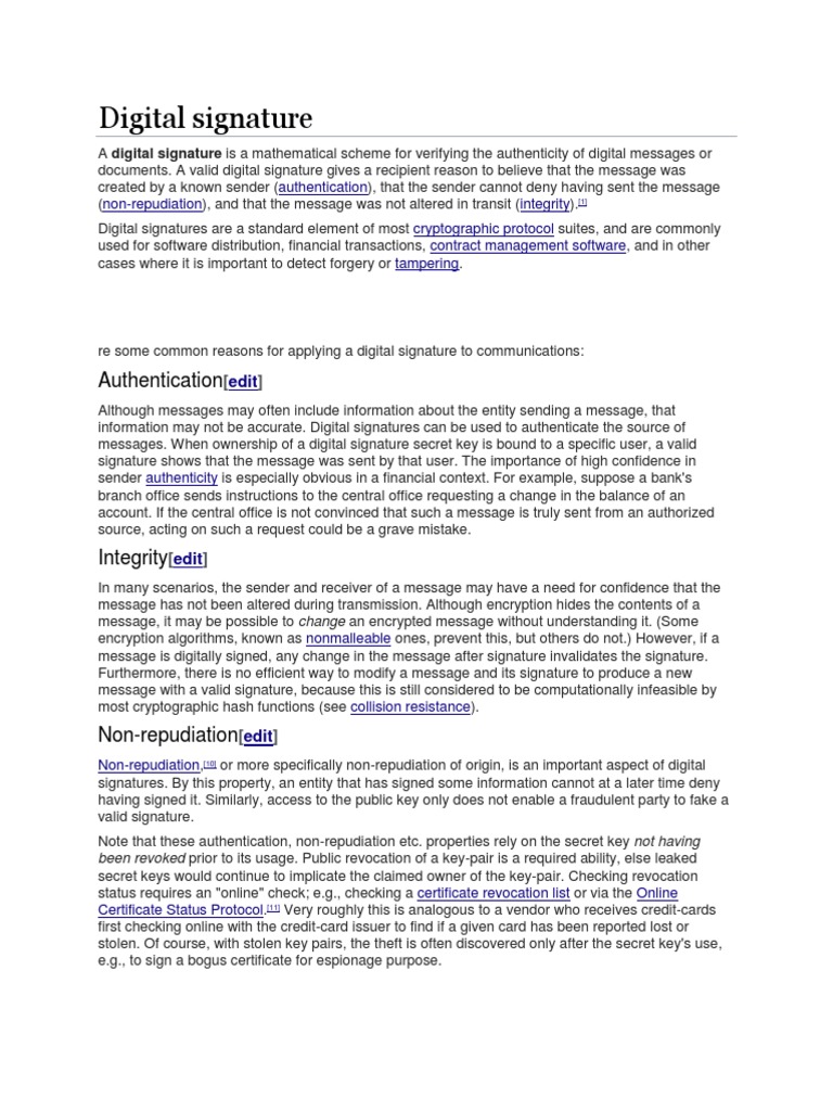 Digital Signature: Authentication | PDF | Public Key Cryptography | Military Communications