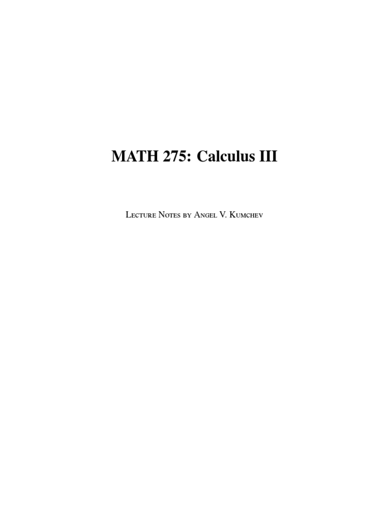 Calculus 3 Lecture Notes 1 PDF | PDF | Cartesian Coordinate System ...