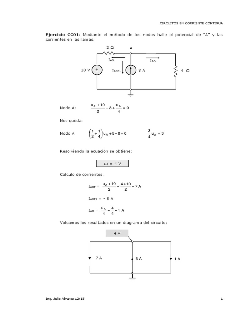 1 Ejercicios Corriente Continua Pdf Observación Científica Física Y