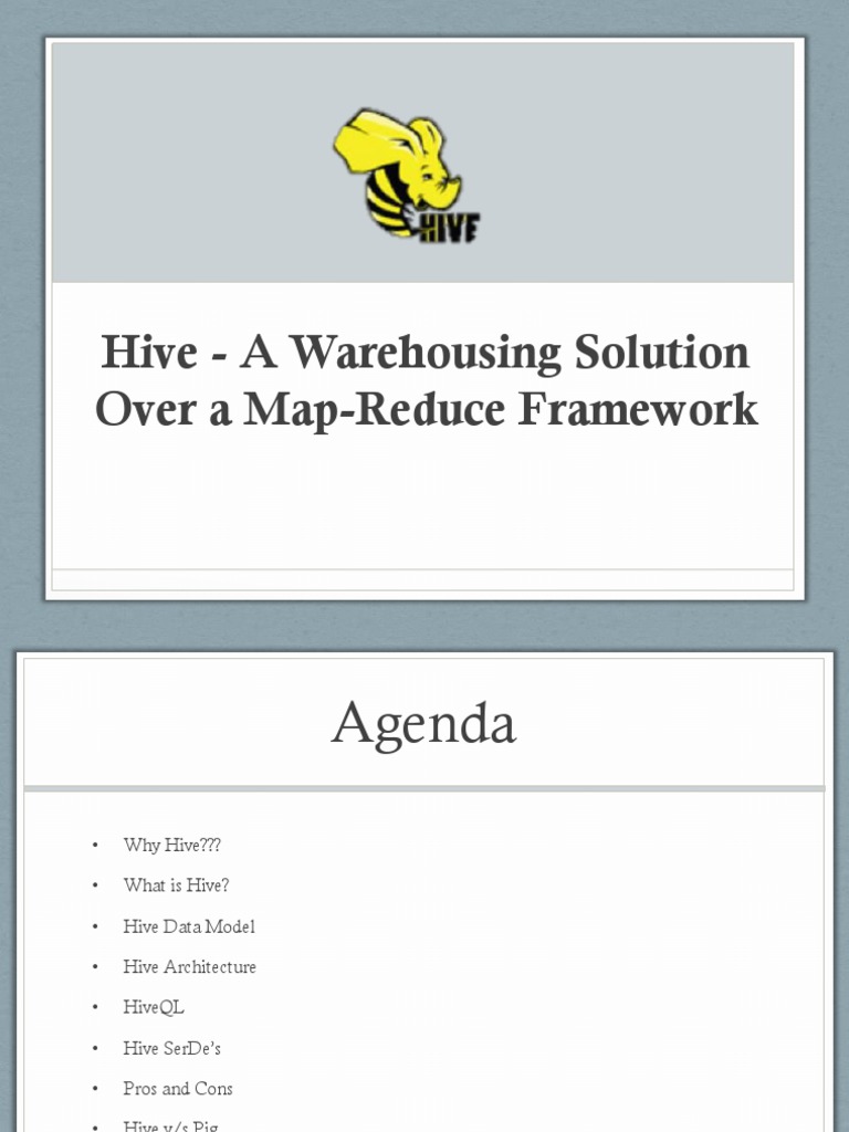 An Introduction to Hive: A Data Warehouse Infrastructure for Hadoop ...