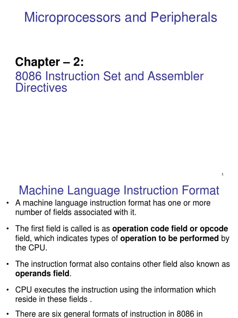 8086 Instruction Set Guide | PDF | Binary Coded Decimal | Division (Mathematics)