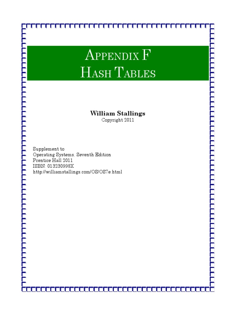 Appendix F Hash PDF | PDF | Applied Mathematics | Computer Programming