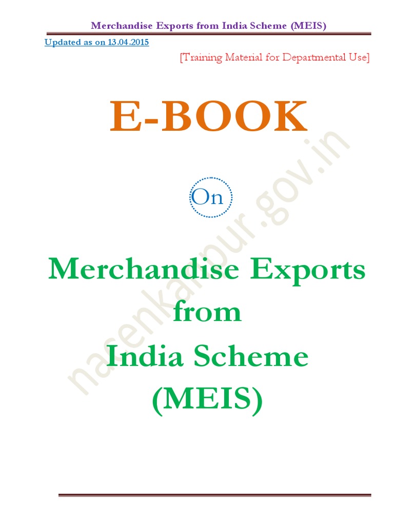 Merchandise Exports From India Scheme (MEIS) PDF | PDF | Electronic Data Interchange | Credit Card
