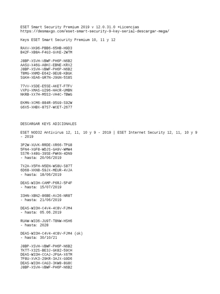 Licencias NOD32 2021 | PDF | Computing Platforms | Crime Prevention