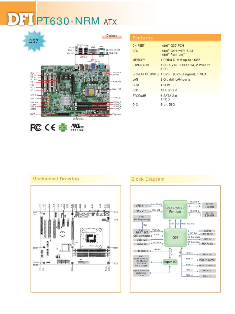 DFI PT630 NRM ATX Datasheet PDF | PDF | Physical Layer Protocols | Personal Computers