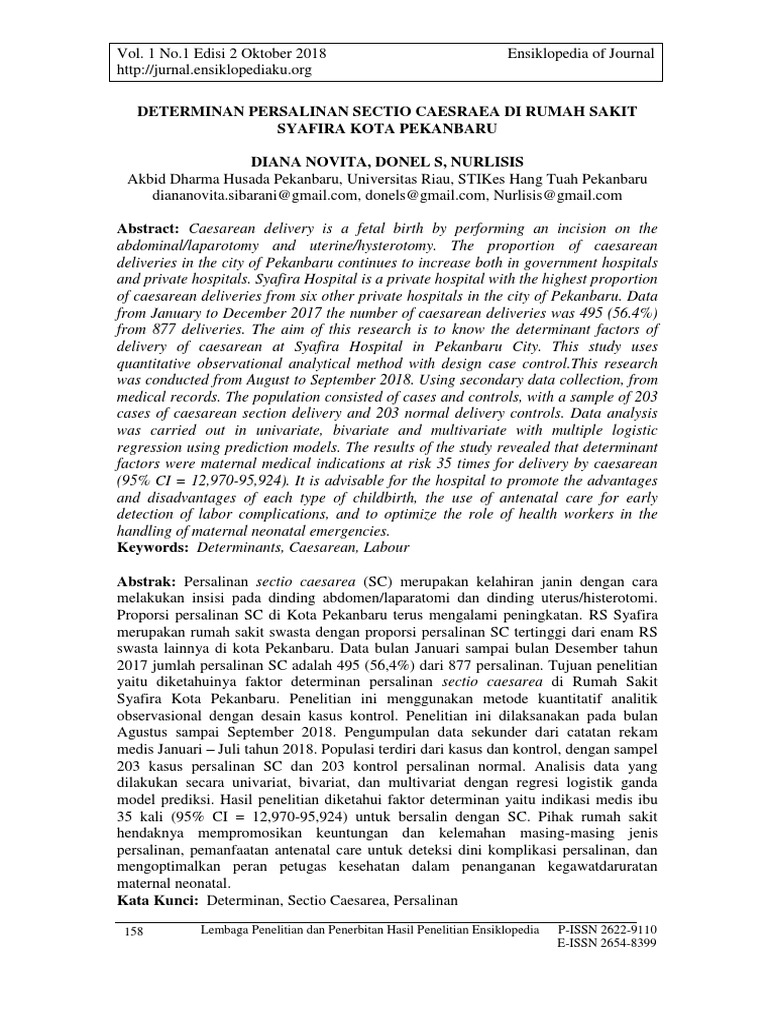 Determinan Sectio Caesaria | PDF | Caesarean Section | Childbirth