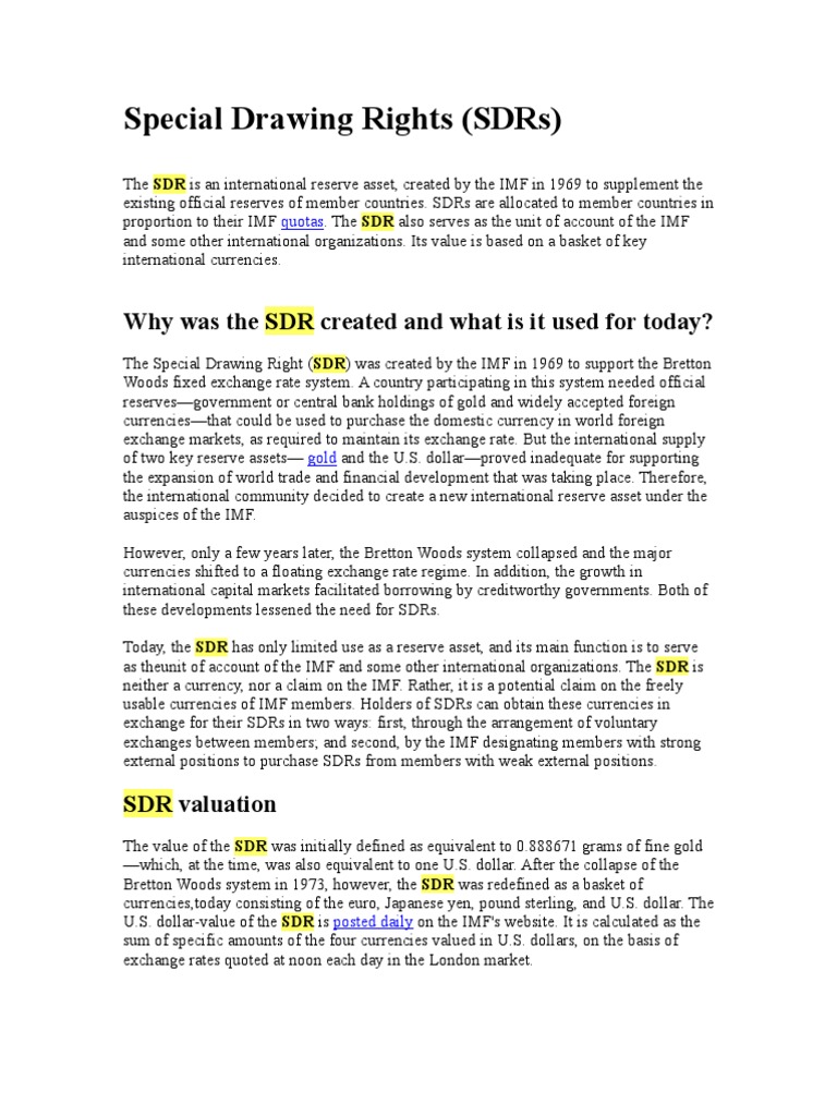 Special Drawing Rights Nwo Currency | PDF | Special Drawing Rights ...