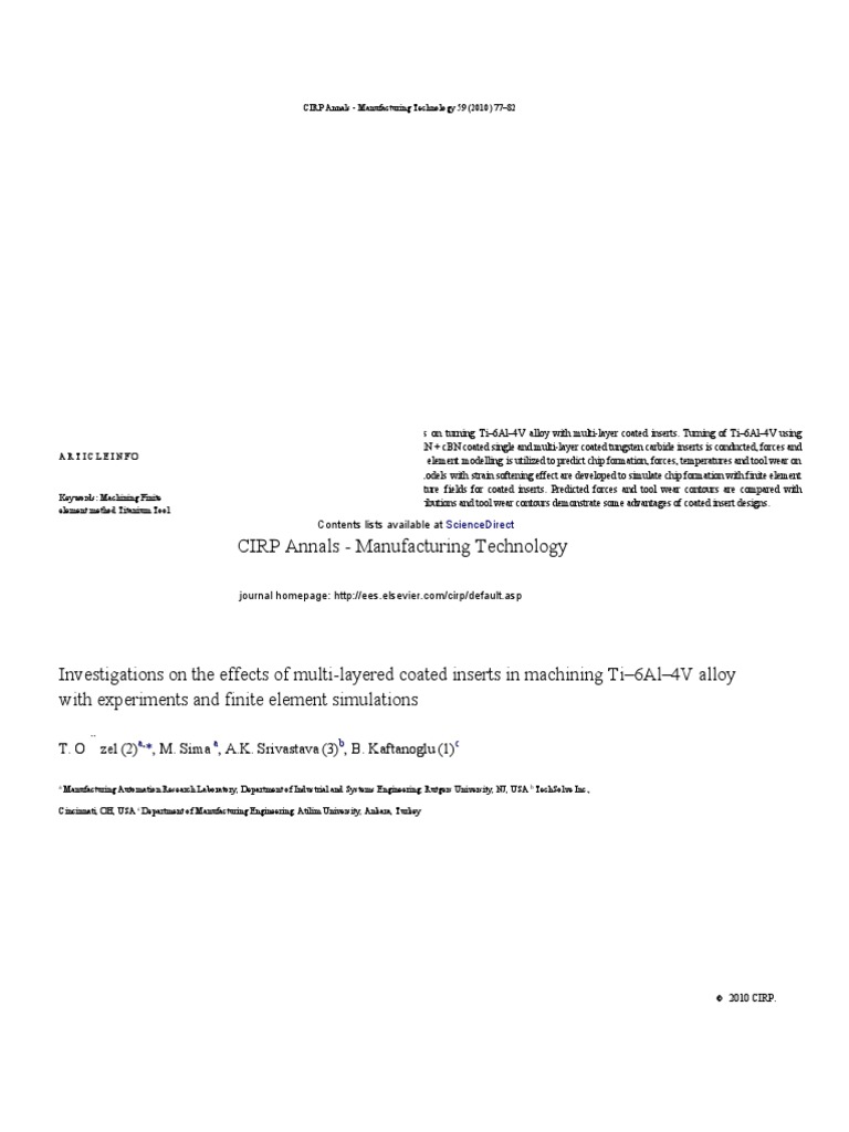 CIRP Annals - Manufacturing Technology: T. O ̈ Zel (2), M. Sima, A.K ...