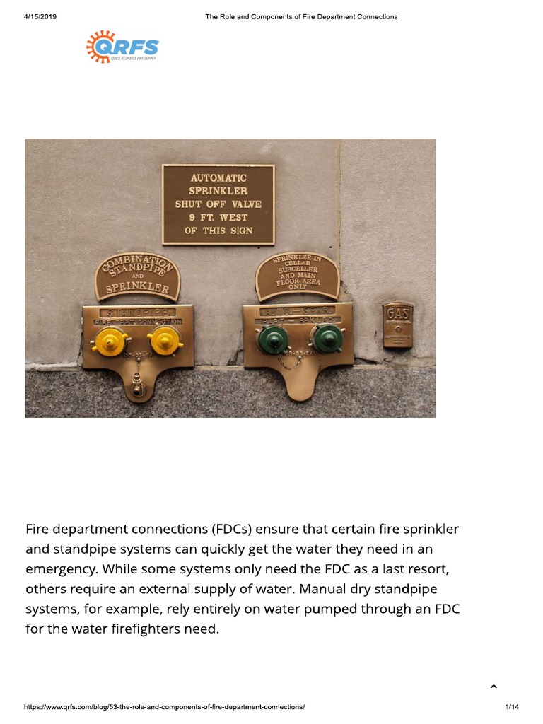 The Role and Components of Fire Department Connections PDF | PDF ...