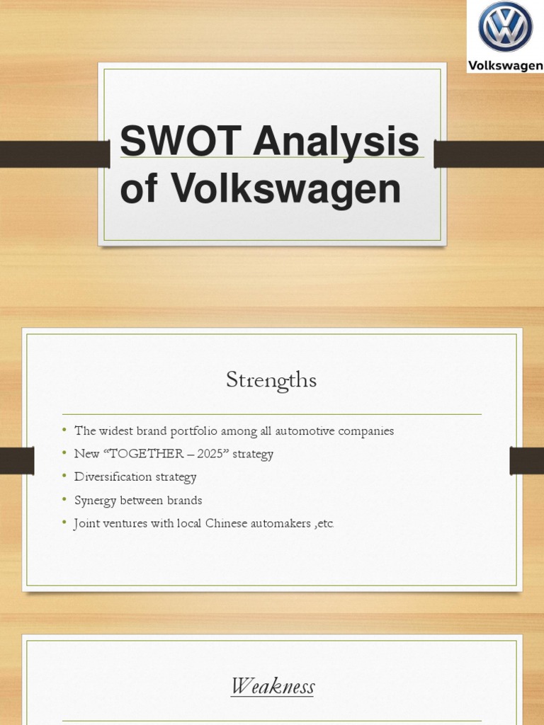 Volkswagen SWOT Analysis Overview | PDF