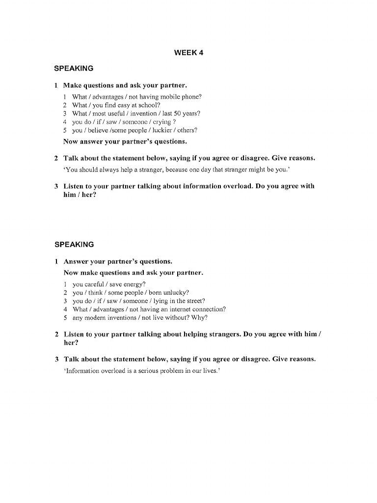 Speaking Questions | PDF