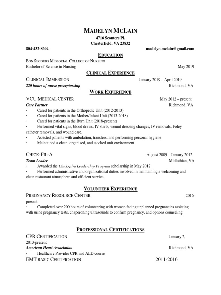 Maddie Resume | PDF | Nursing | Health Care