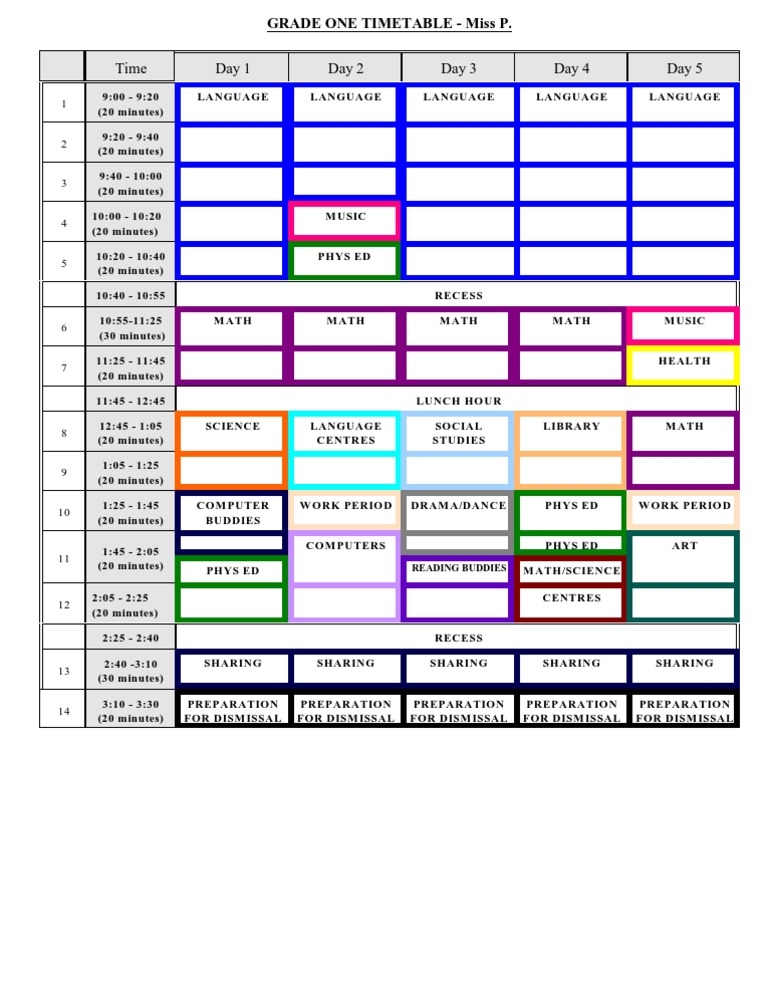Timetable | PDF