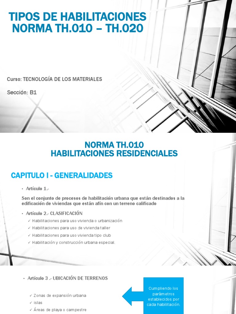 Tipos de Habilitaciones Norma TH | PDF