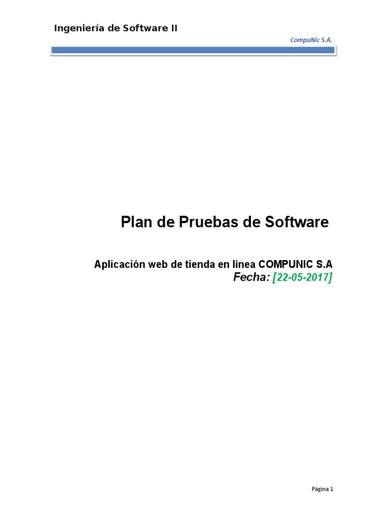 Plan de Pruebas | PDF | Ingeniería de software | Software