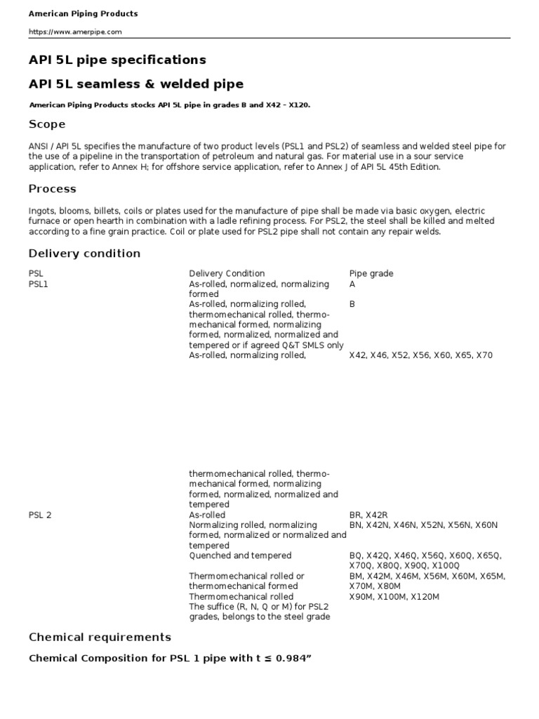 API 5l Pipe Specifications | PDF | Ultimate Tensile Strength | Pipe ...