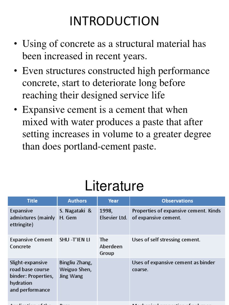 Expansive Cement and Polymer Concrete | PDF | Concrete | Cement