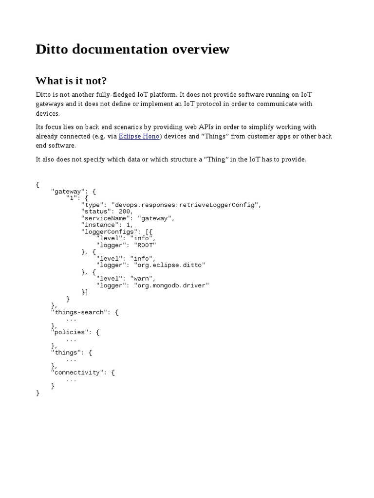 Ditto Documentation Overview: What Is It Not? | PDF