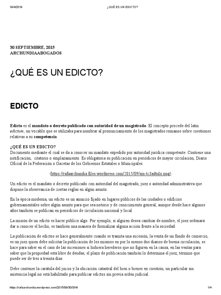 ¿Qué Es Un Edicto_ Web | Poder judicial (sistema de justicia) | Juez