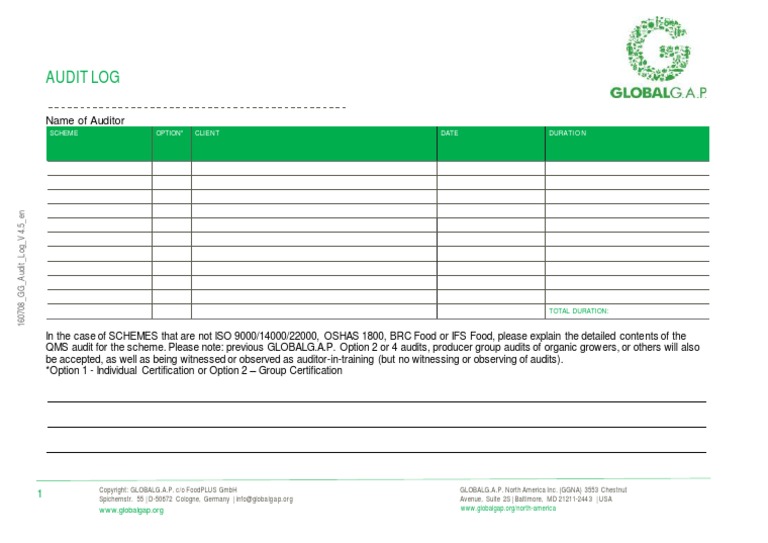 GG Audit Log V4-4.5 en | PDF | Copyright Law | Law