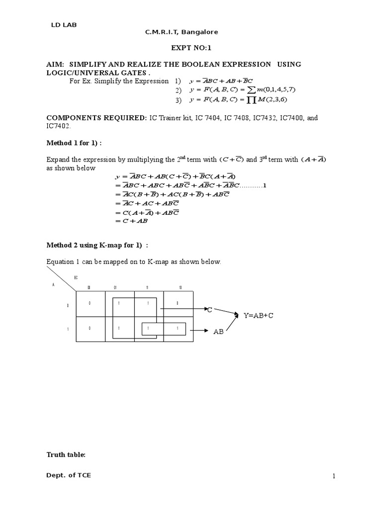 06ESL38 - Logic Design Lab1 | PDF | Logic Gate | Subtraction