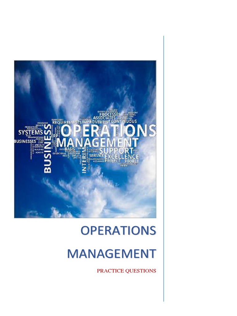 Practice Questions On OPM Volume - 1 | PDF | Operations Management | Retail