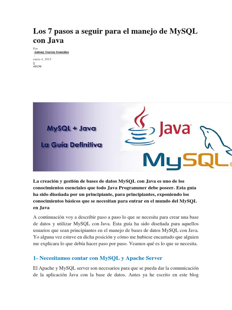 Java Mysql | PDF | Java (lenguaje de programación) | SQL