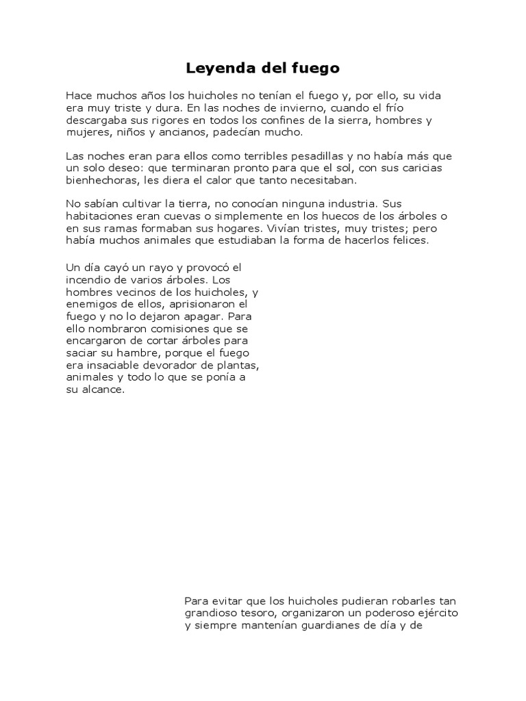 Leyenda Origen Del Fuego | PDF | Incendios