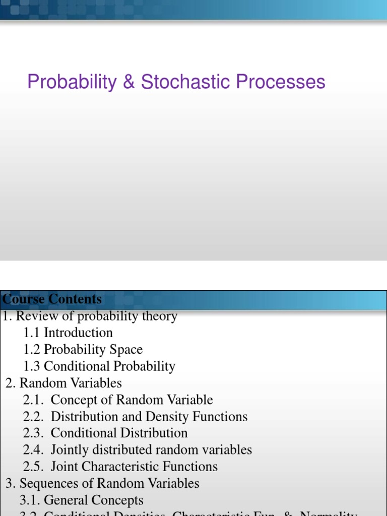 Probability & Stochastic Processes | PDF | Probability Theory ...