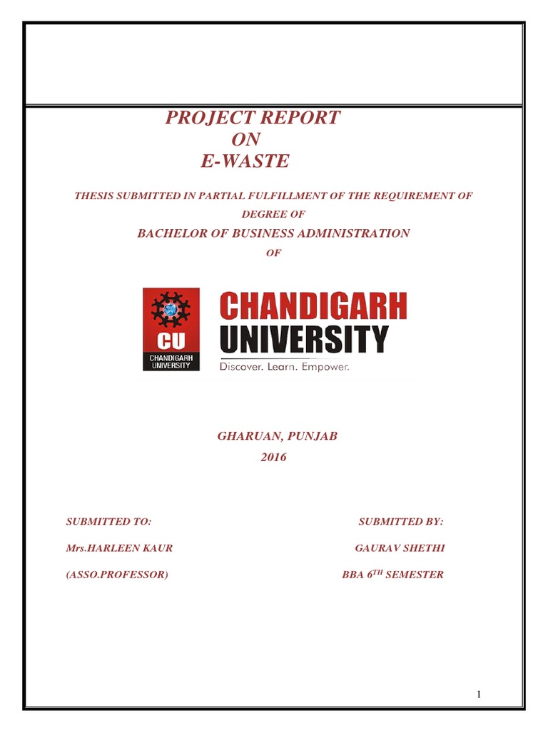 E-Waste Management Project Report | PDF | Electronic Waste | Scrap