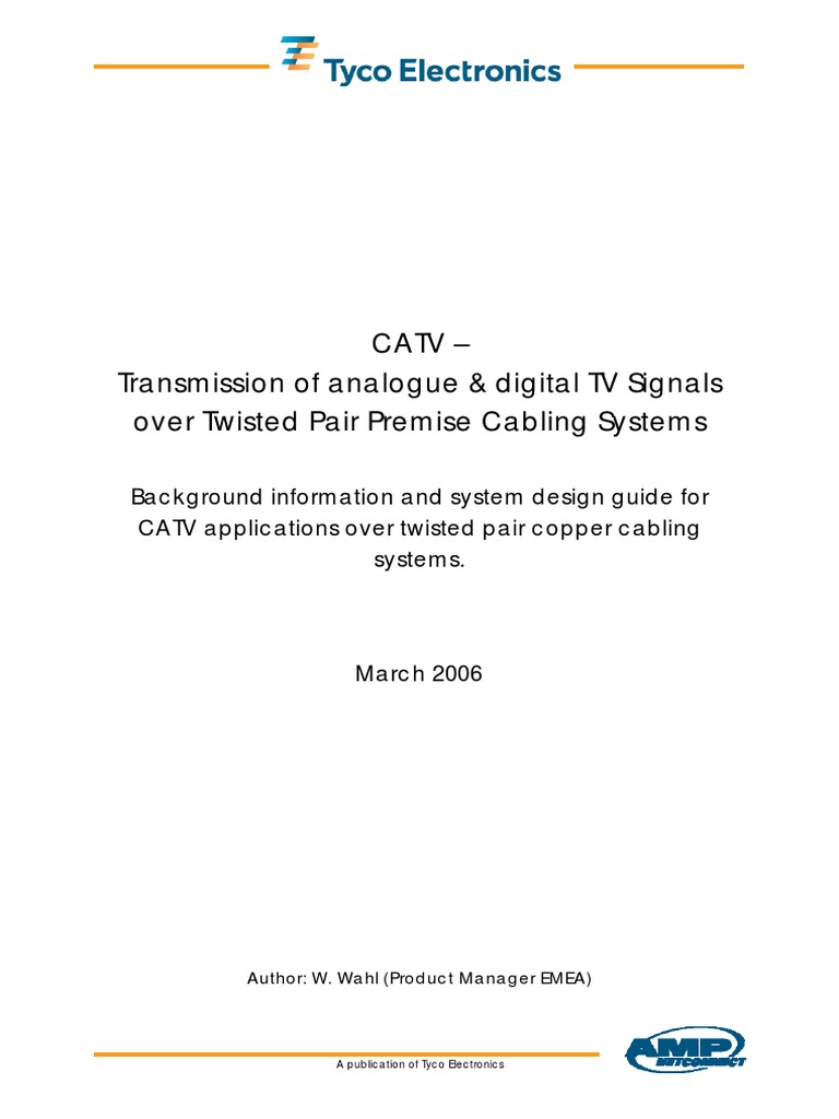 Catv PDF | Download Free PDF | Cable Television | Coaxial Cable