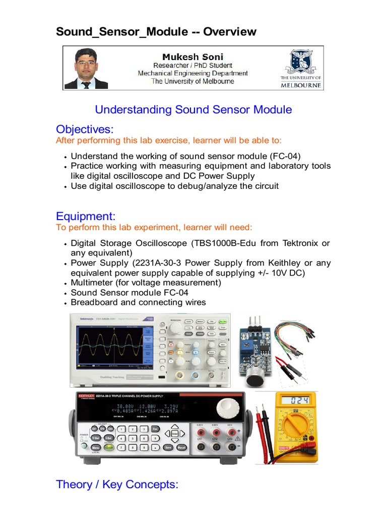 Sound Sensor Module | PDF | Power Supply | Microphone