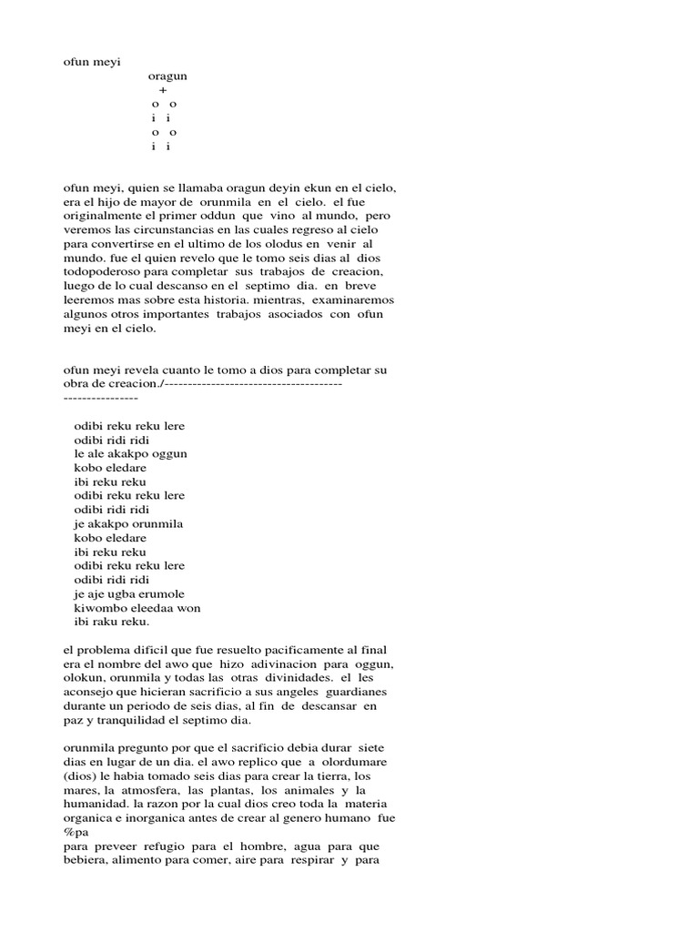 01-Ofun Meji | PDF | Santeria | Religión y creencia