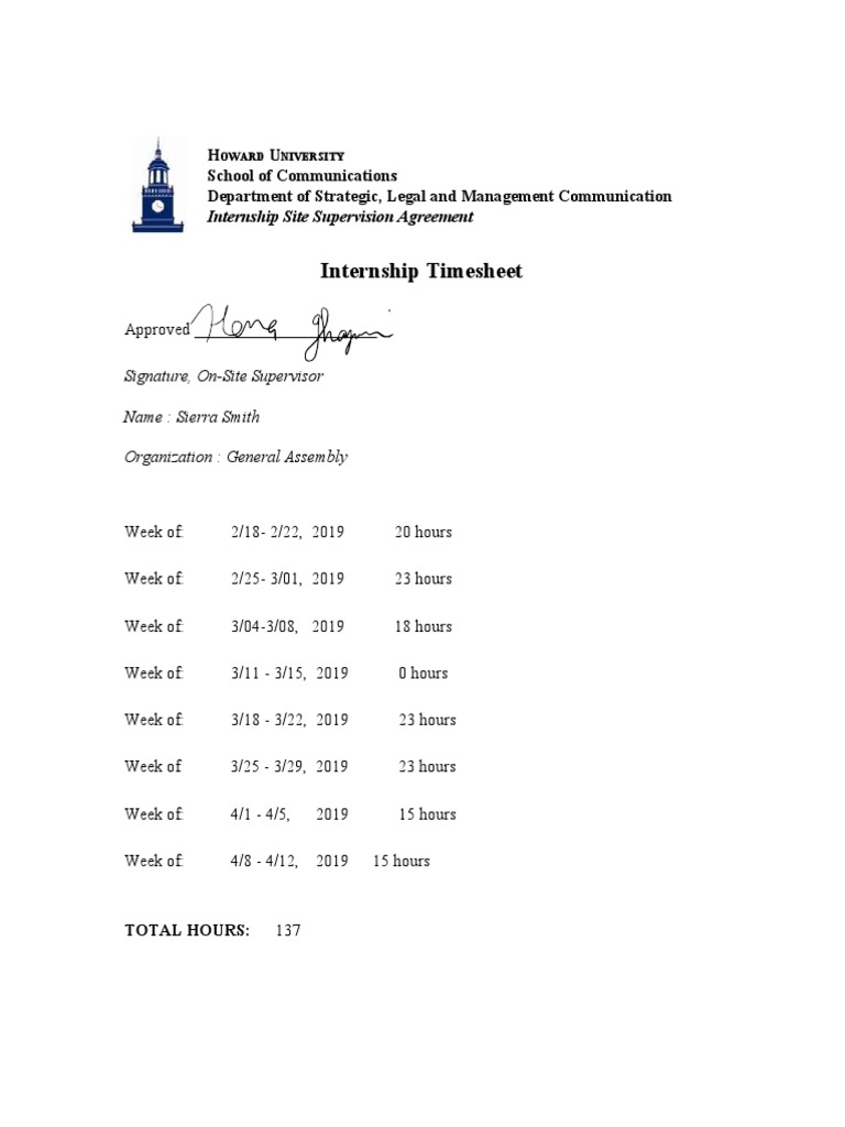 Signed Timesheet | PDF