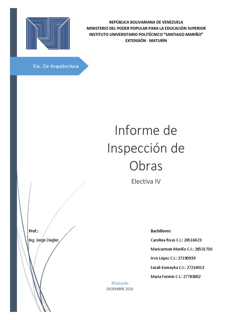 Informe Técnico de Inspección de Una Obra | PDF | Loseta | Materiales de construcción